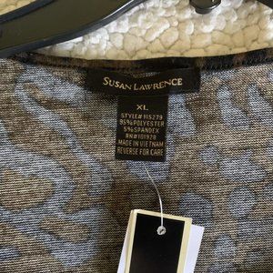 Susan Lawrence | Tops | Nwt Susan Lawrence Animal Print Tie Front Top ...